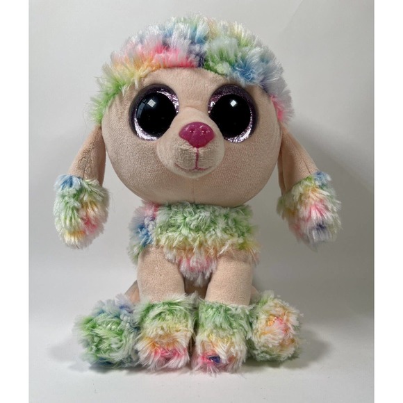 Ty | Toys | Ty Beanie Boos Rainbow Multicolored Poodle Medium 95 Toy ...